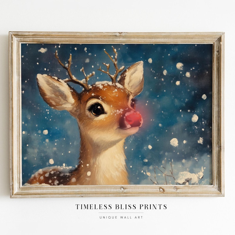 Reindeer Painting - Etsy