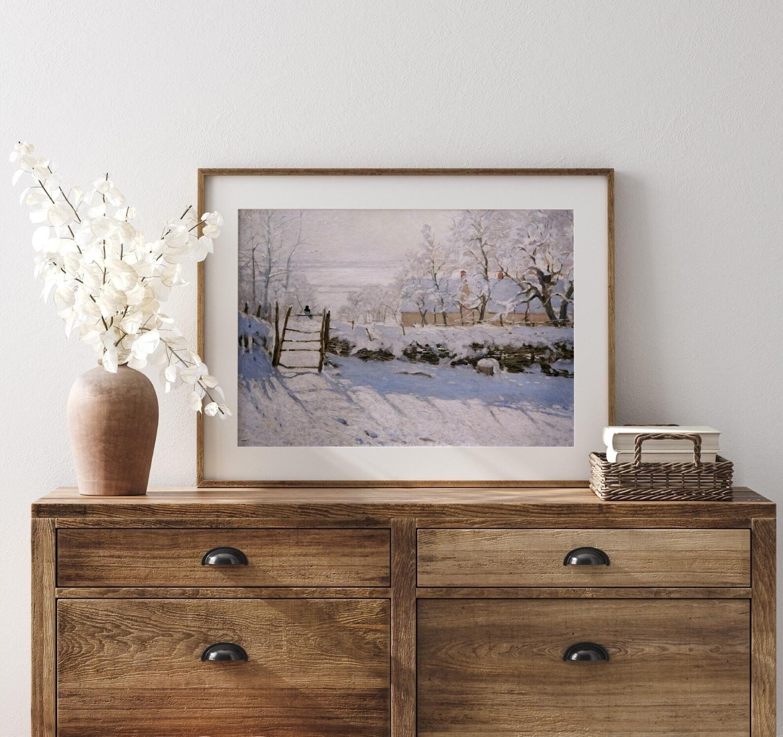 Monet Winter Landscape Print Digital Download Antique Claude Monet Snow ...