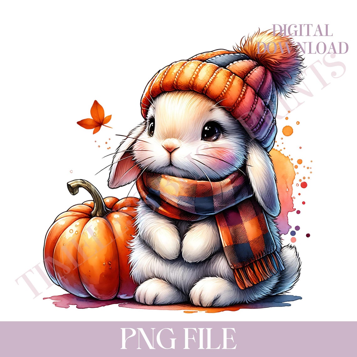 Fall Rabbit PNG Cute Fall Rabbit Clipart Autumn Halloween Rabbit Bunny ...