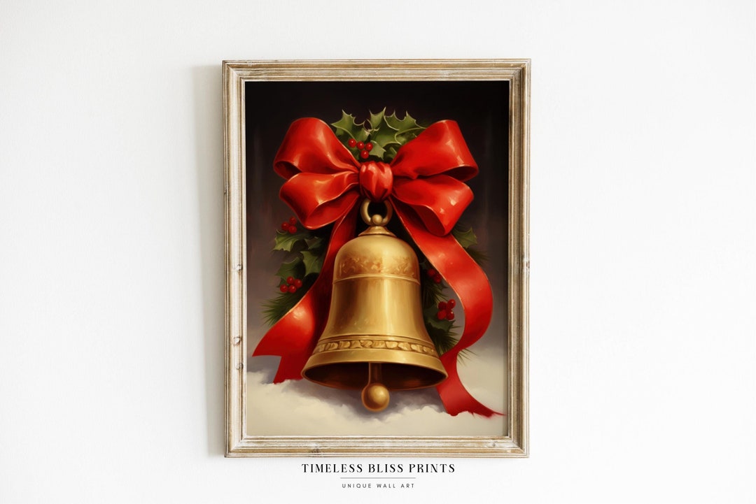 Christmas Bell Printable Digital Download Vintage Christmas Decor Retro ...