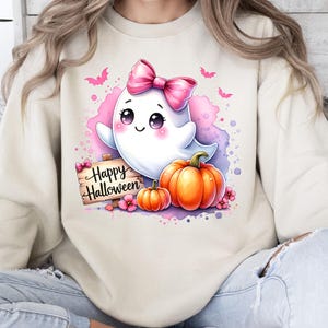 Coquette Ghost PNG Cute Pink Ghost PNG Pink Halloween Clipart Ghost Bow ...