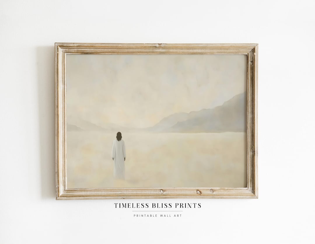 Minimalist Jesus Solitude Desert Print Digital Download | Muted Soft ...