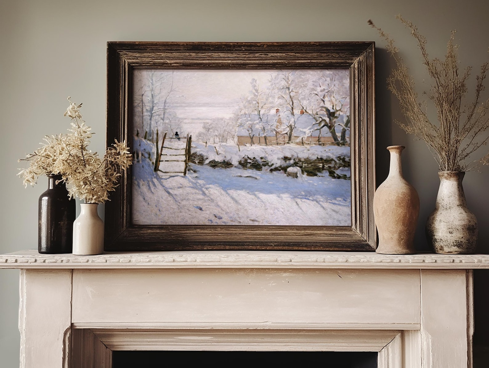 Monet Winter Landscape Print Digital Download Antique Claude Monet Snow ...