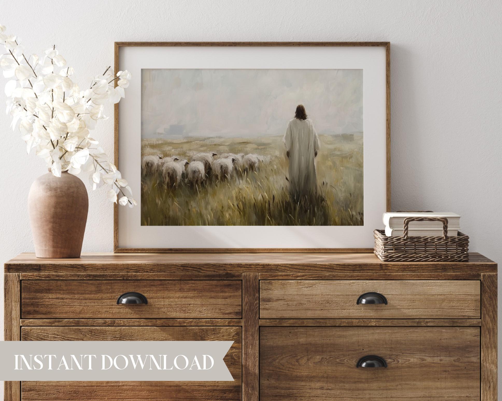 Jesus Faithful Shepherd Printable Digtal Download | Serene Landscape ...