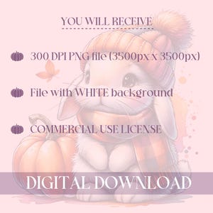 Fall Rabbit PNG Cute Fall Rabbit Clipart Autumn Halloween Rabbit Bunny ...