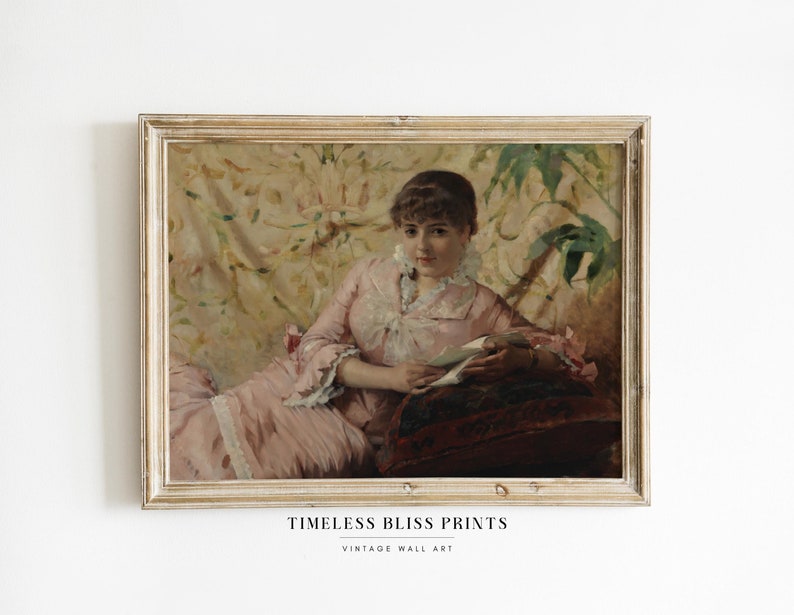Victorian Woman Reading Print Digital Download | Antique Reading Woman ...