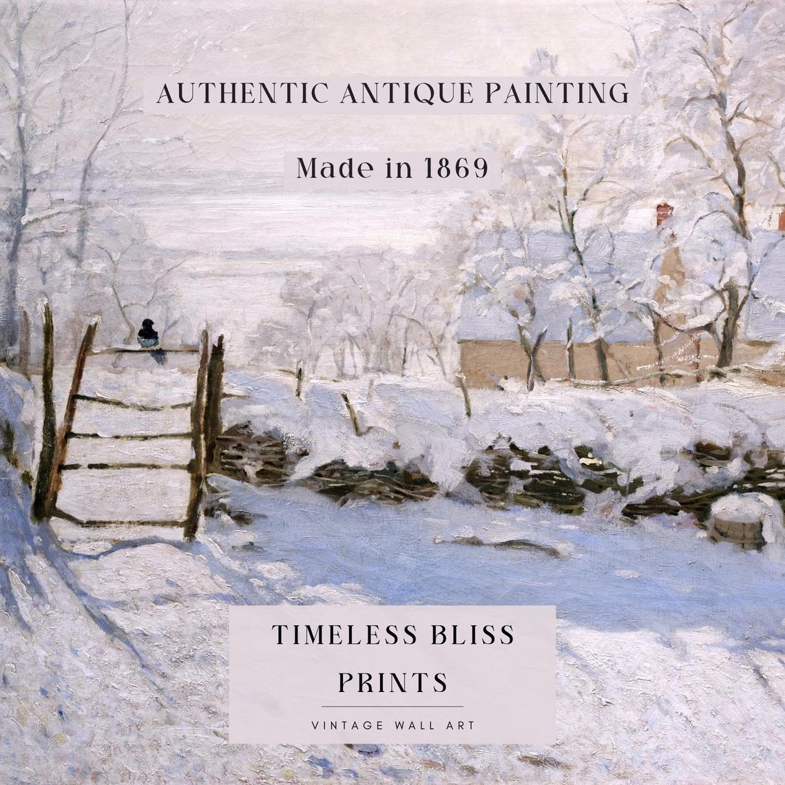 Monet Winter Landscape Print Digital Download Antique Claude Monet Snow ...