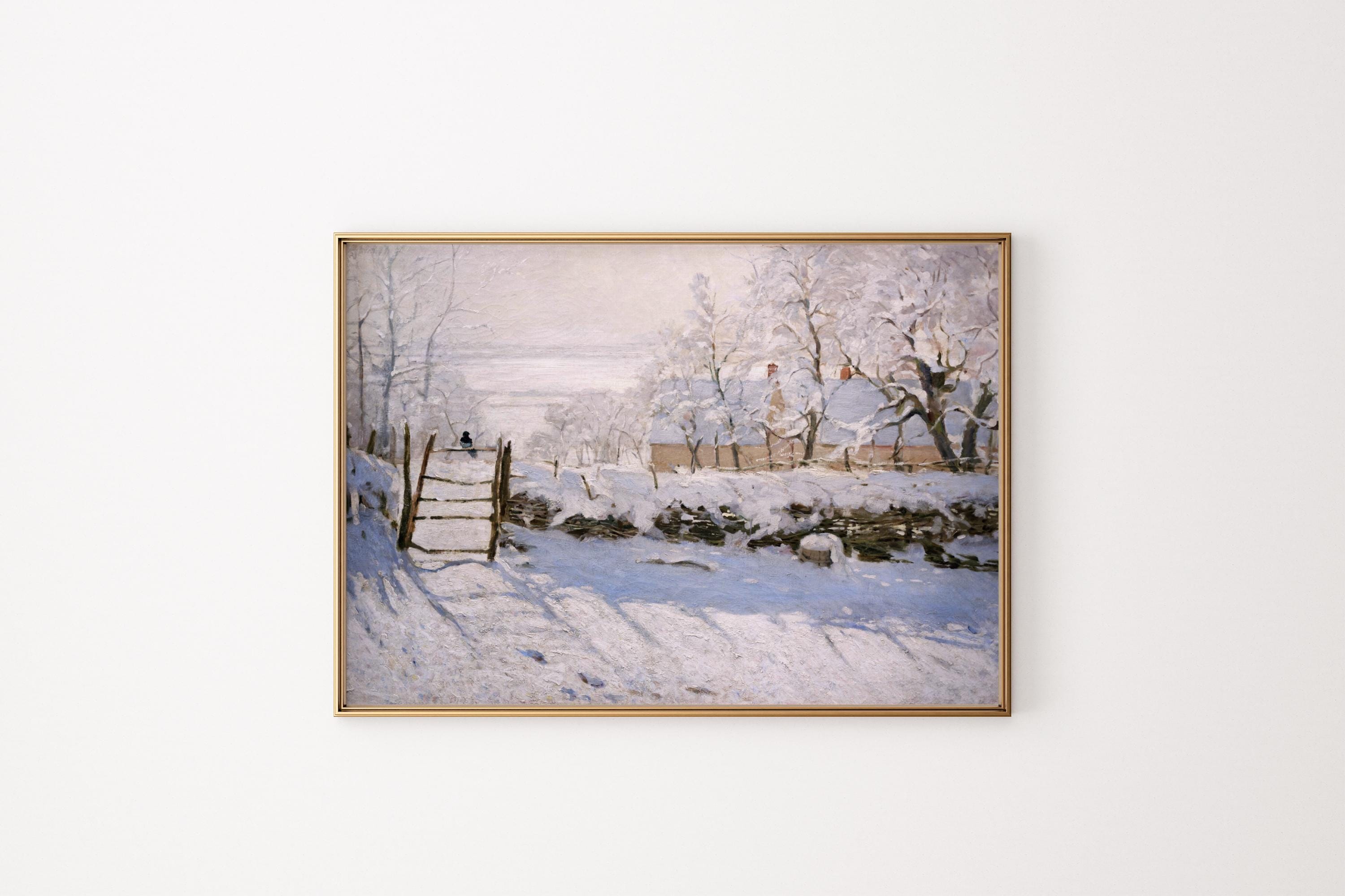 Monet Winter Landscape Print Digital Download Antique Claude Monet Snow ...