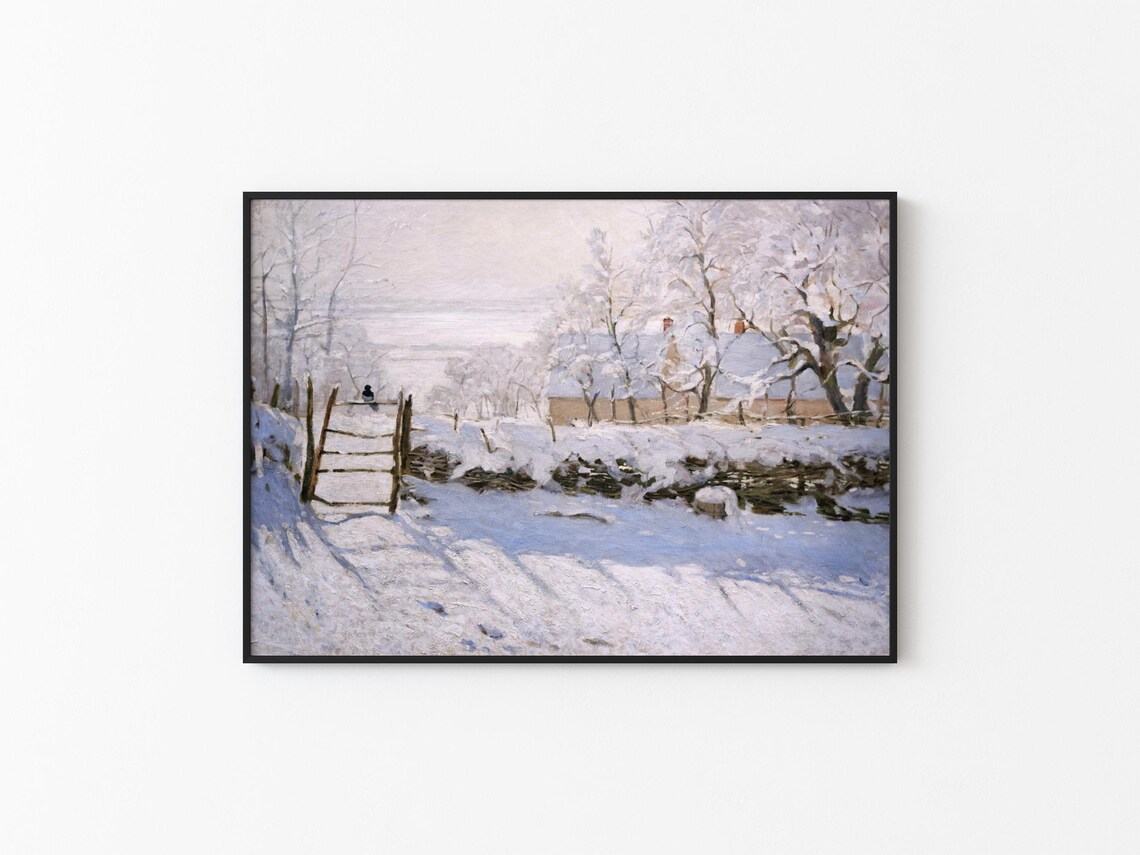 Monet Winter Landscape Print Digital Download Antique Claude Monet Snow ...