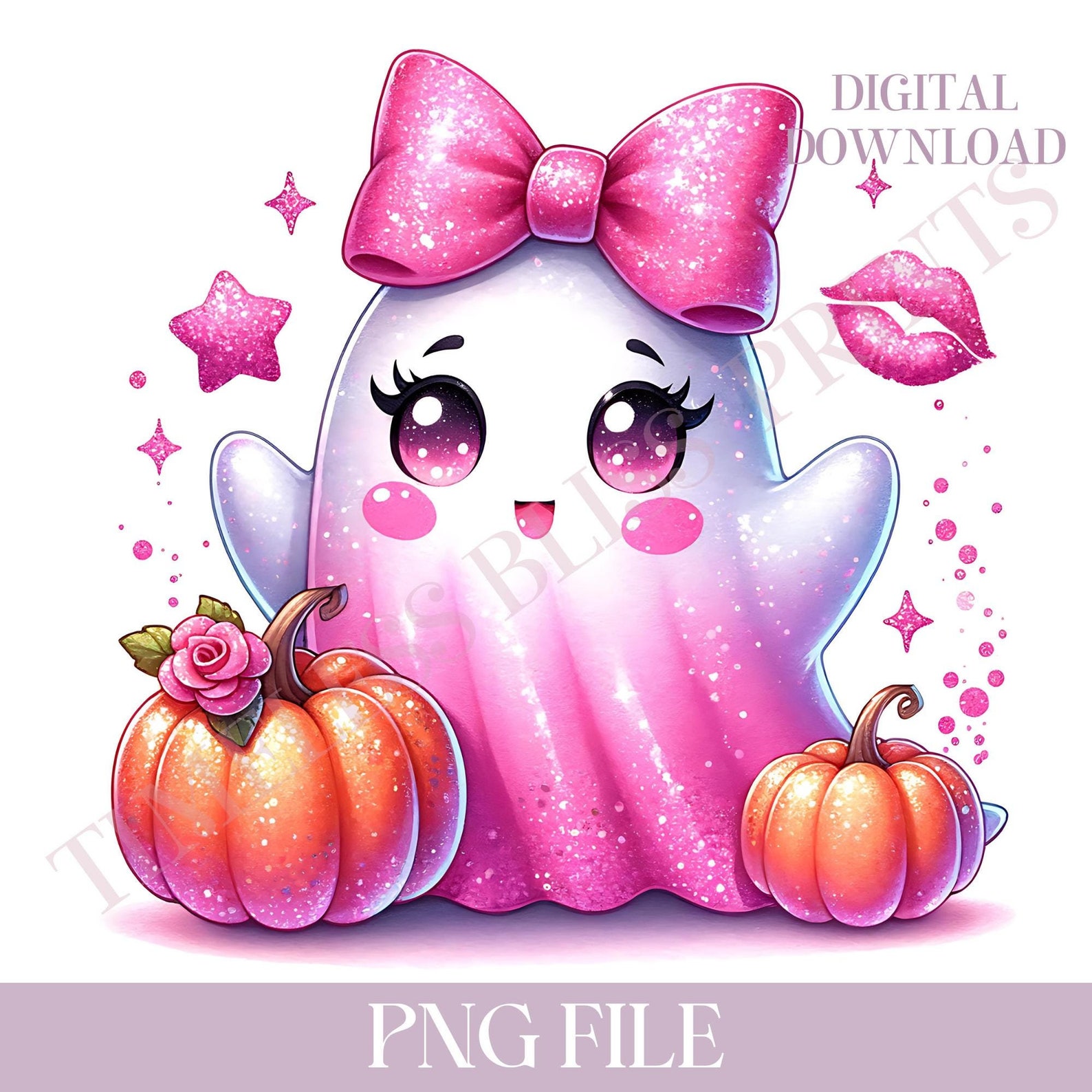 Coquette Ghost PNG Cute Pink Ghost PNG Pink Halloween Clipart Glitter ...