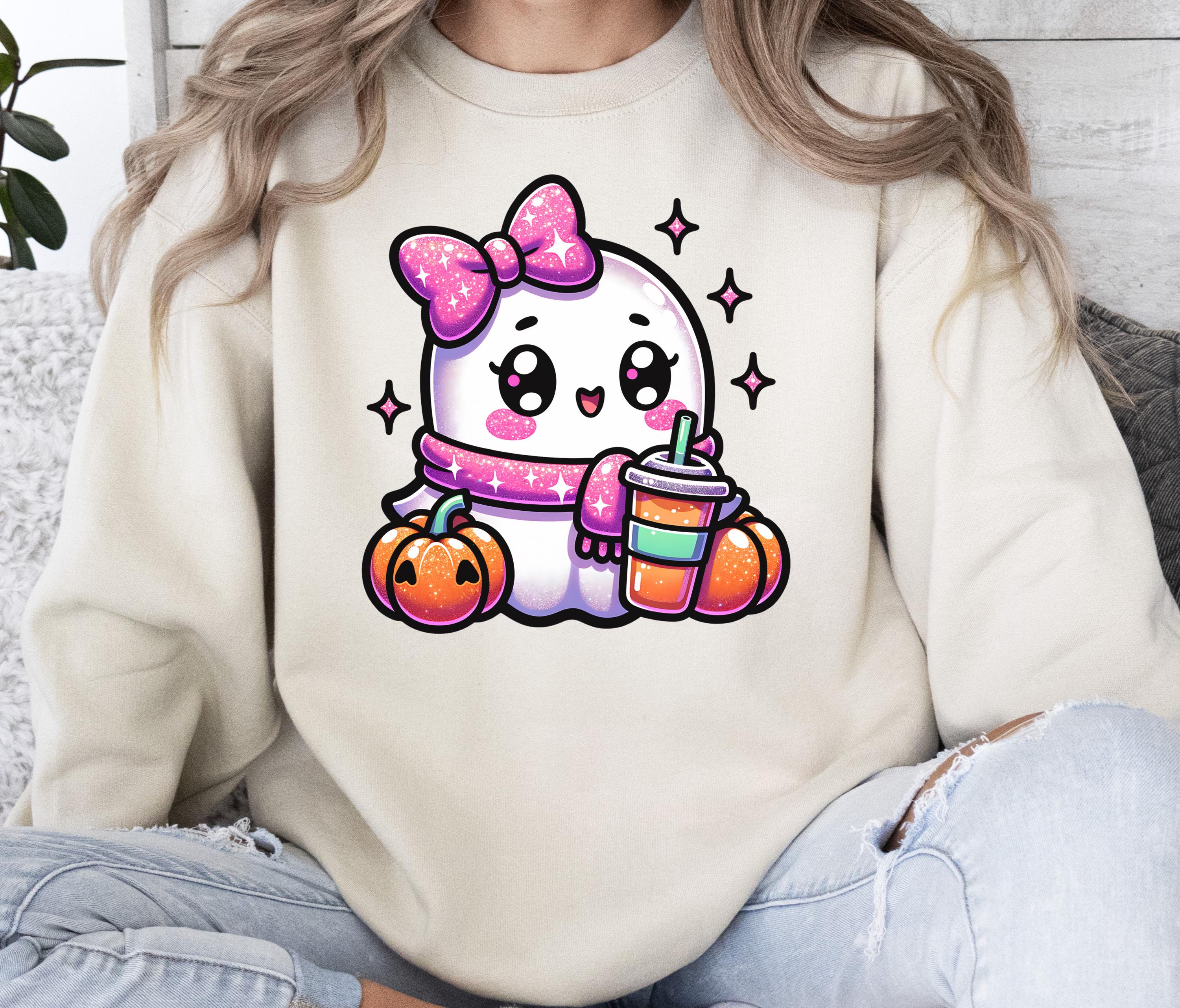 Coquette Ghost PNG Cute Pink Ghost PNG Pink Halloween Clipart Glitter ...