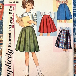 Vintage 1960's Girl's Skirt Sewing Pattern - Simplicity 5123 - Size 14 ...