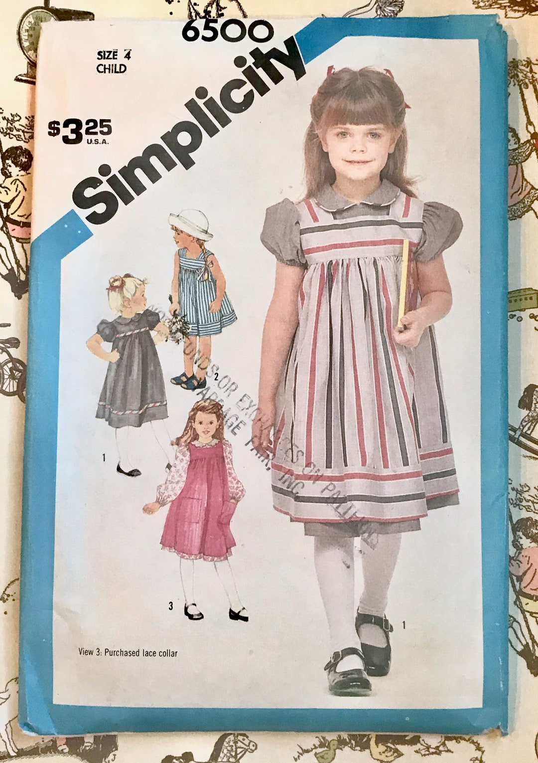 Vintage 1980's Girl's Dress or Sundress Sewing Pattern - Simplicity ...