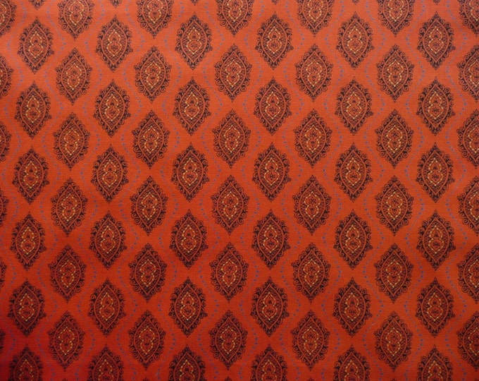Burnt Orange Indian Pattern Vintage Cotton Fabric Yardage - Etsy