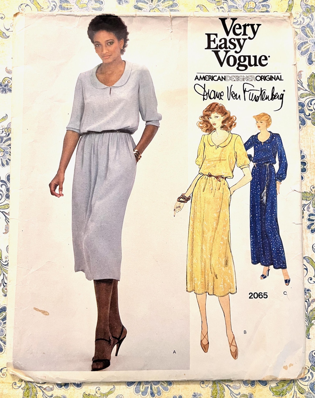 Vintage 1970s DVF Blouson Dress Sewing Pattern - Vogue 2065 Size 12 - Etsy