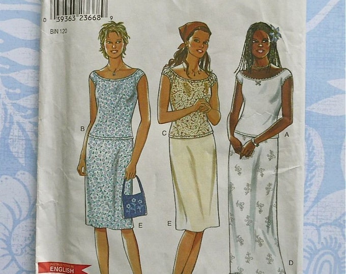 New Look 6948- Women's Cap Sleeve Blouse and Pull-on Skirts for Knits ...