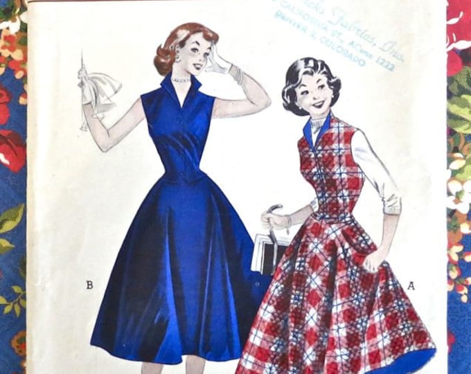 Vintage 1950s Teen Girls Dress Pattern Two Piece With Skirt and Weskit ...