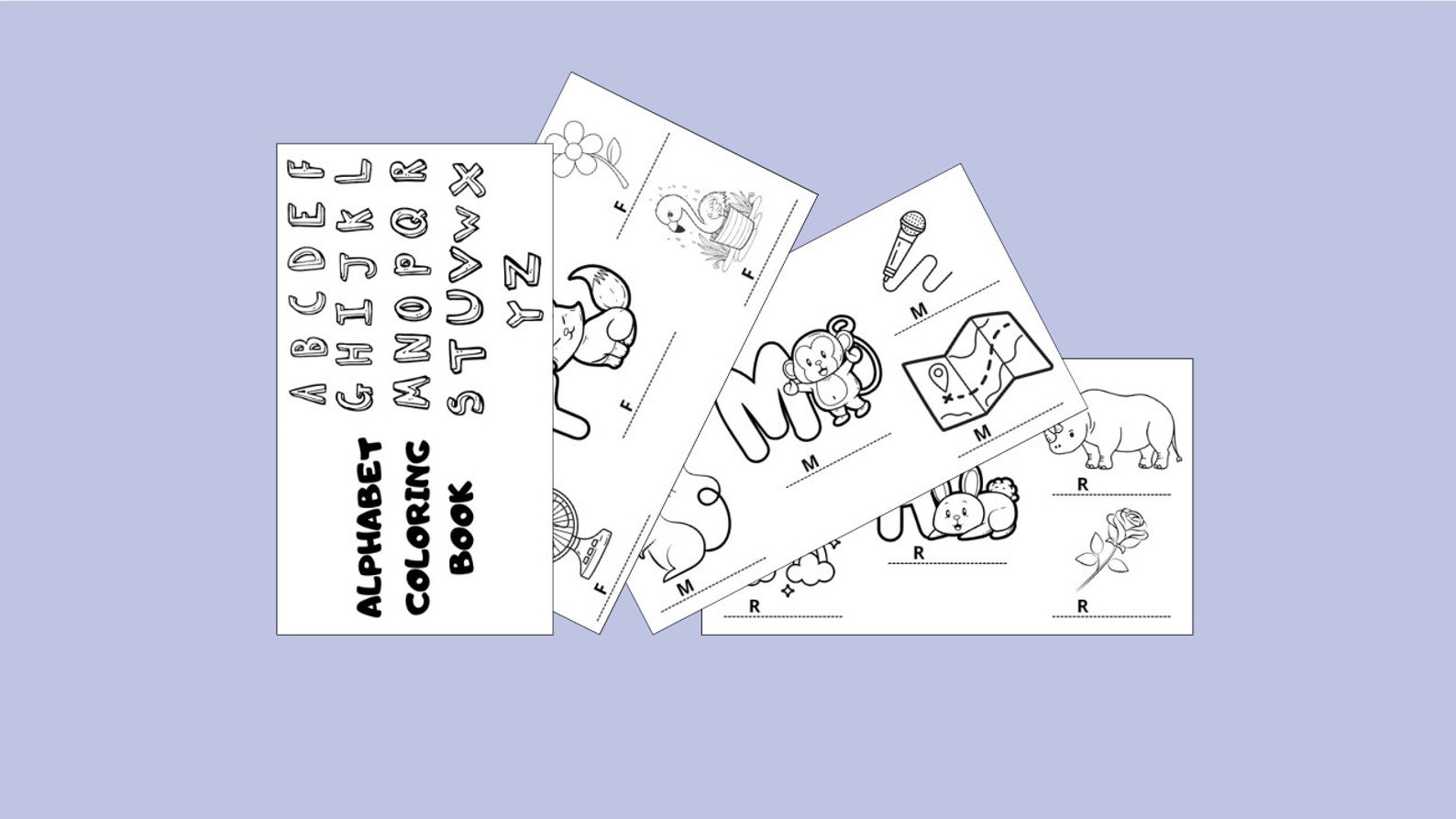 Printable Coloring Alphabet Book for Kids Learning Alphabet With Fun ...