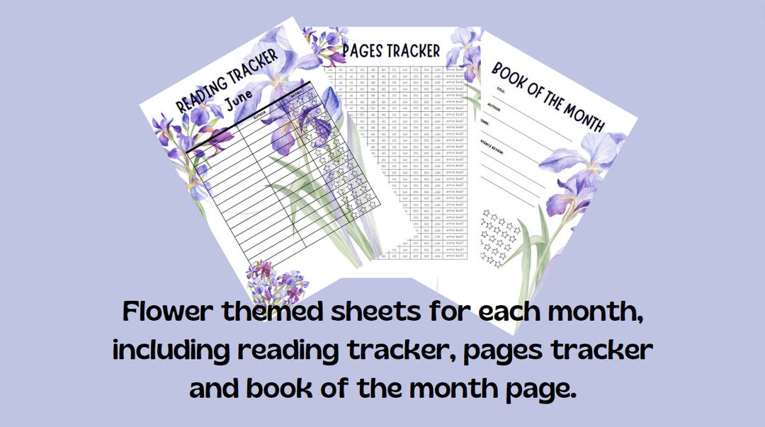 Colorful, Flower Themed, Printable Reading Journal | Book Tracker ...