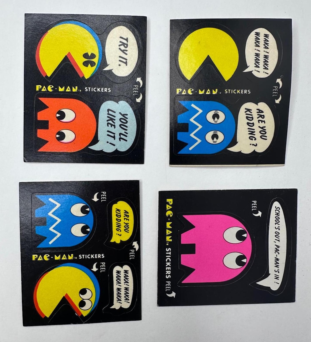 1980 Fleer Pacman Stickers Cards Set of 4 - Etsy