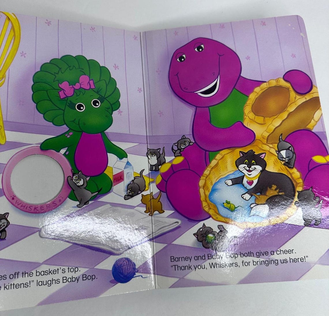 Barney & Baby Bop Follow That Cat Board Book 1994 - Etsy