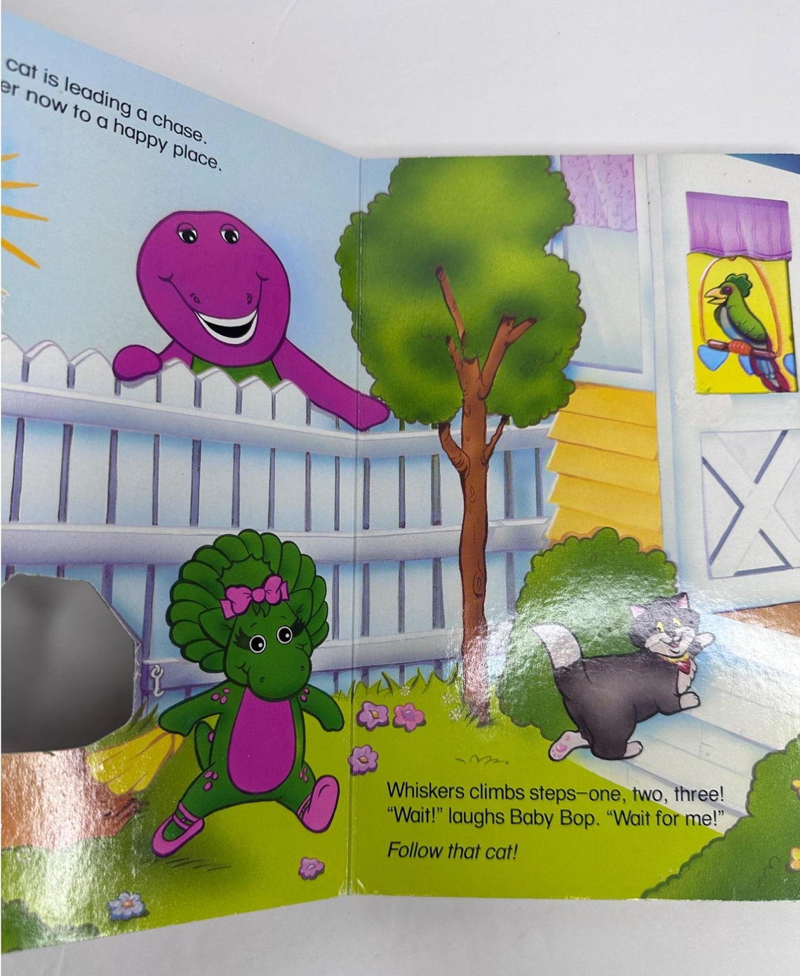 Barney & Baby Bop Follow That Cat Board Book 1994 - Etsy