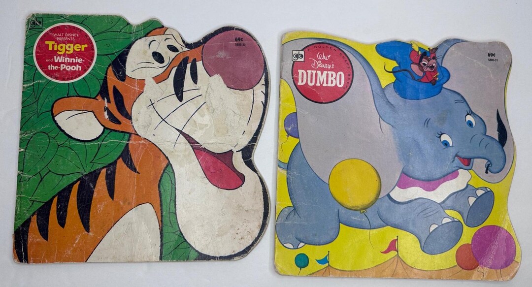 Vintage Dumbo and Tigger Shape Books 1981 - Etsy