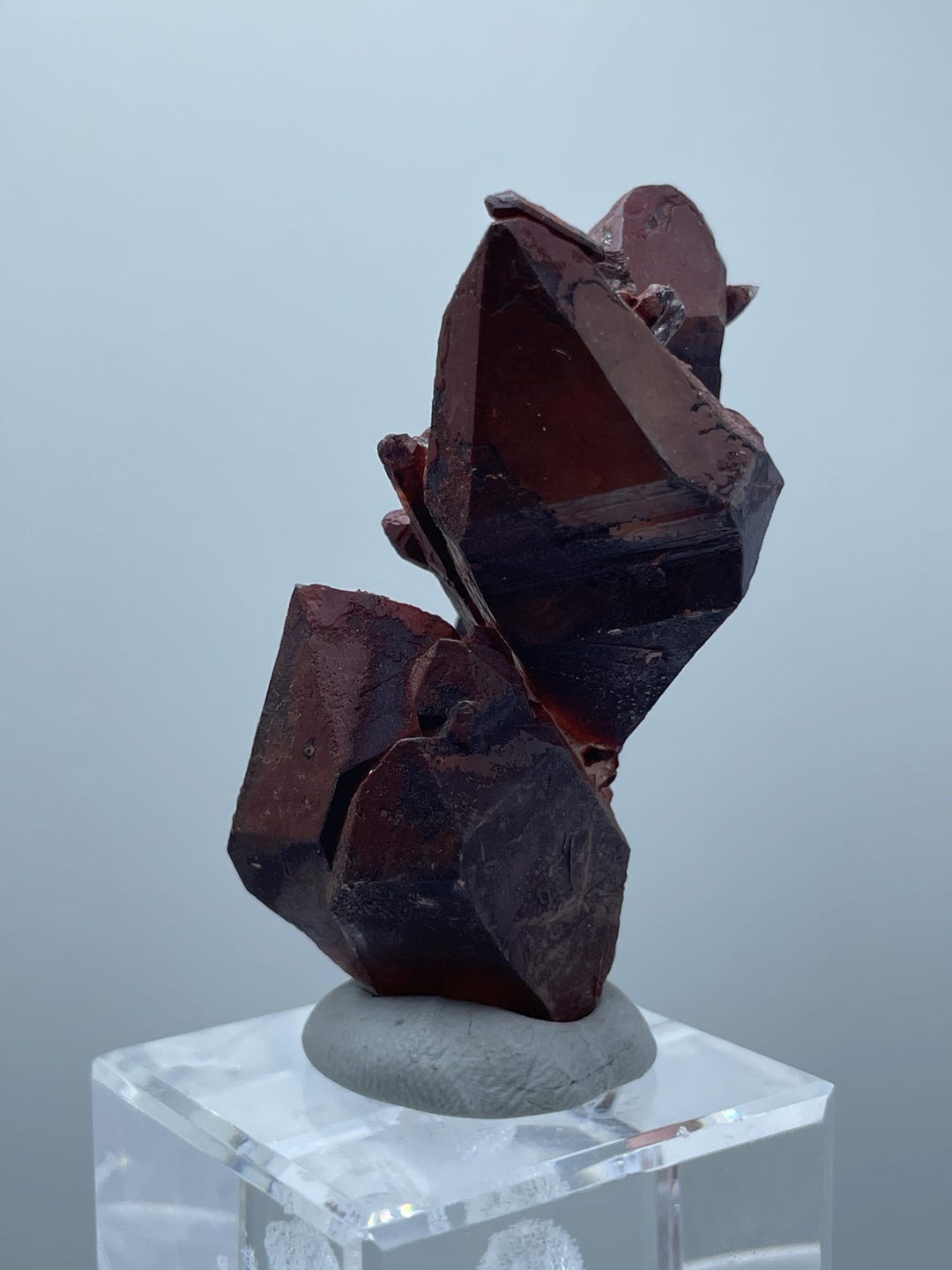 Rare Hematoid Quartz Cluster – Deep Red Crystals – Natural Raw Mineral ...