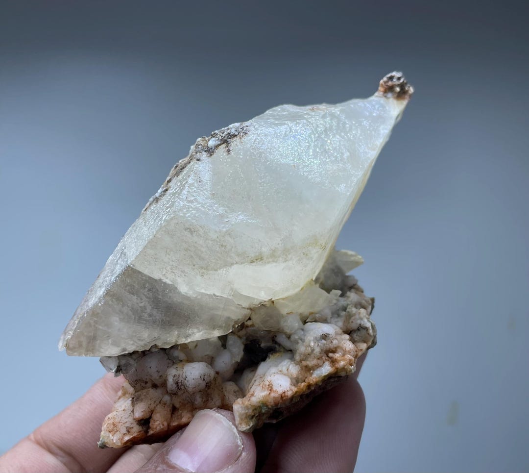 Calcite Fluorescent Dogtooth Crystal on Matrix – Rare Natural Formation ...