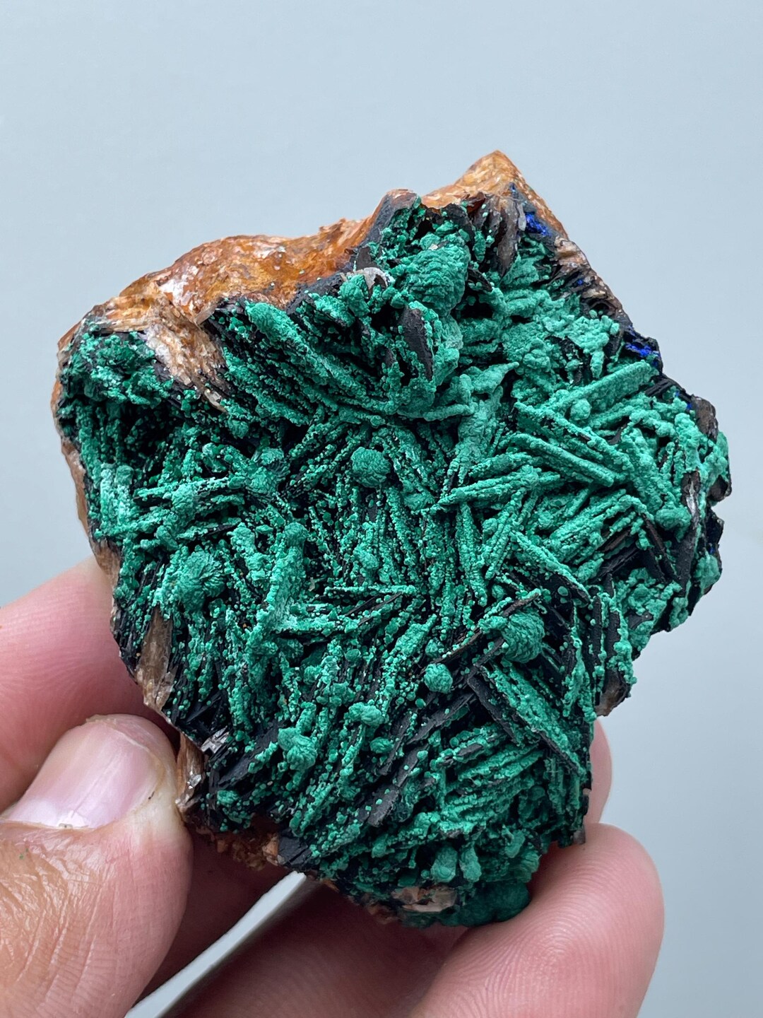 Malachite on Barite Matrix – Deep Green Crystal Formation From Morocco ...