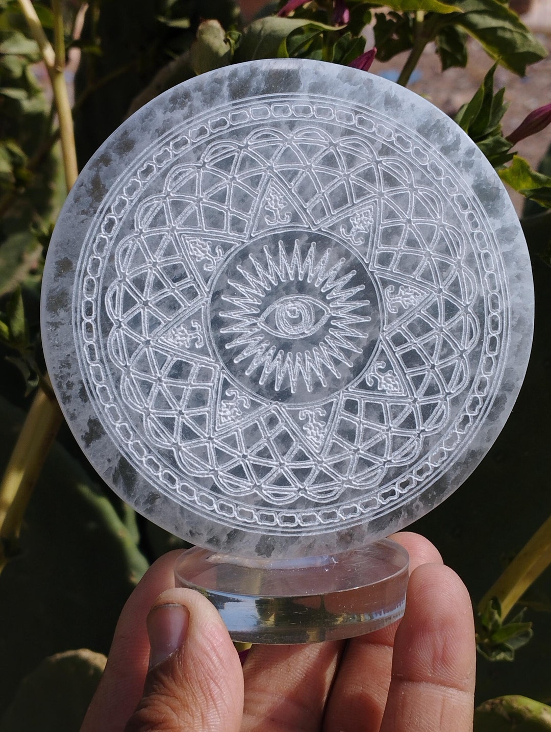 Selenite Charging Plate ,energy Grid Sacred Geometry,flower of Life ...
