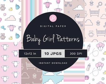 SALE Baby Girl, Its a Girl Digital Paper Pack - Etsy
