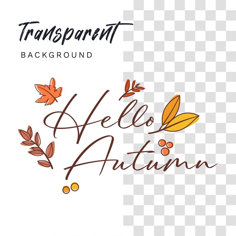 Hello Autumn | Fall Clipart | PNG Format | SVG Format | Instant ...