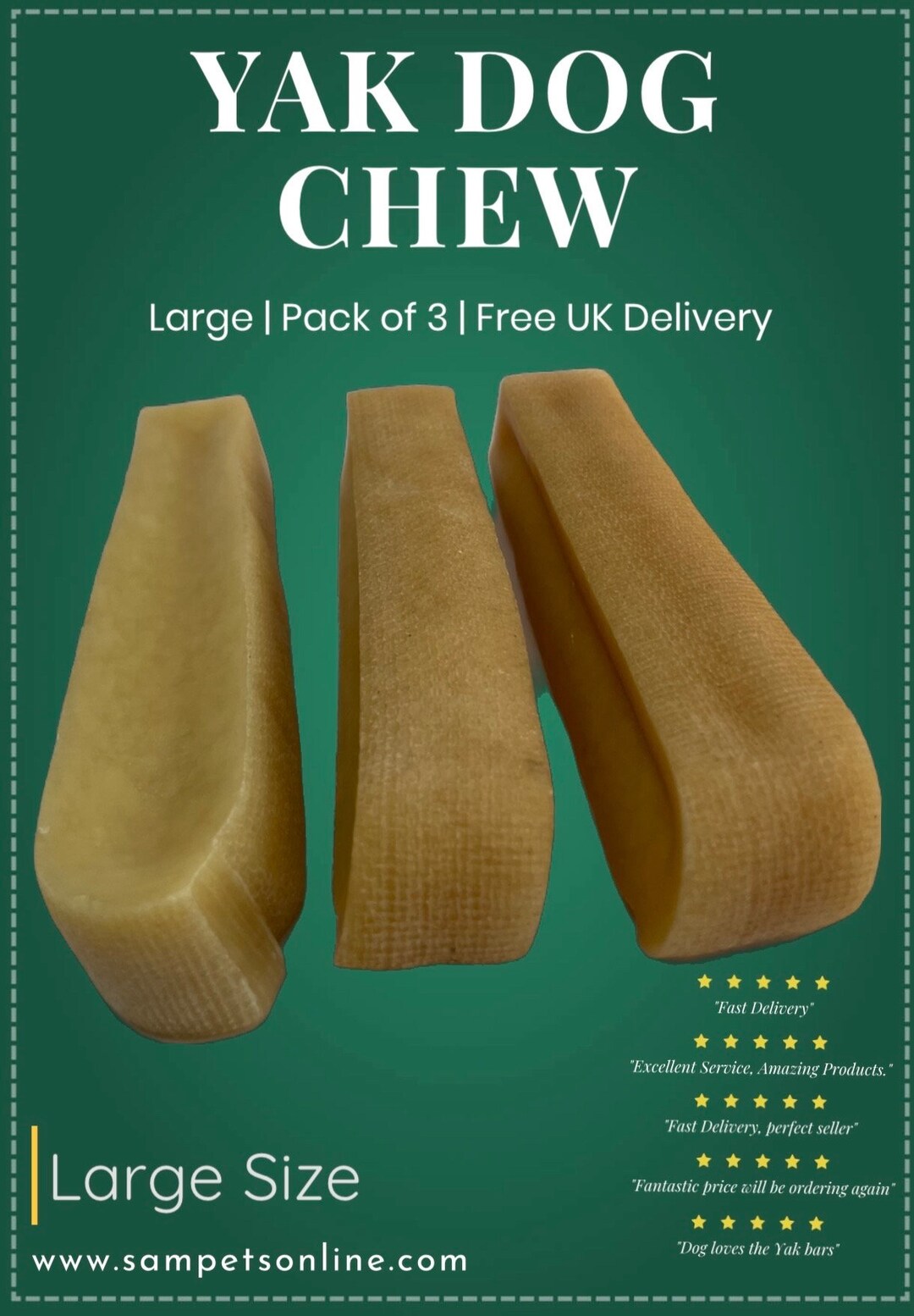 Pack of 3 |large |snack Yak |himalayan Yak Milk Dog Chew - Etsy
