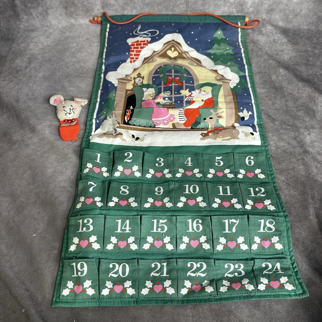 Vtg 1987 Avon Countdown to Christmas Hanging Advent Calendar With ...