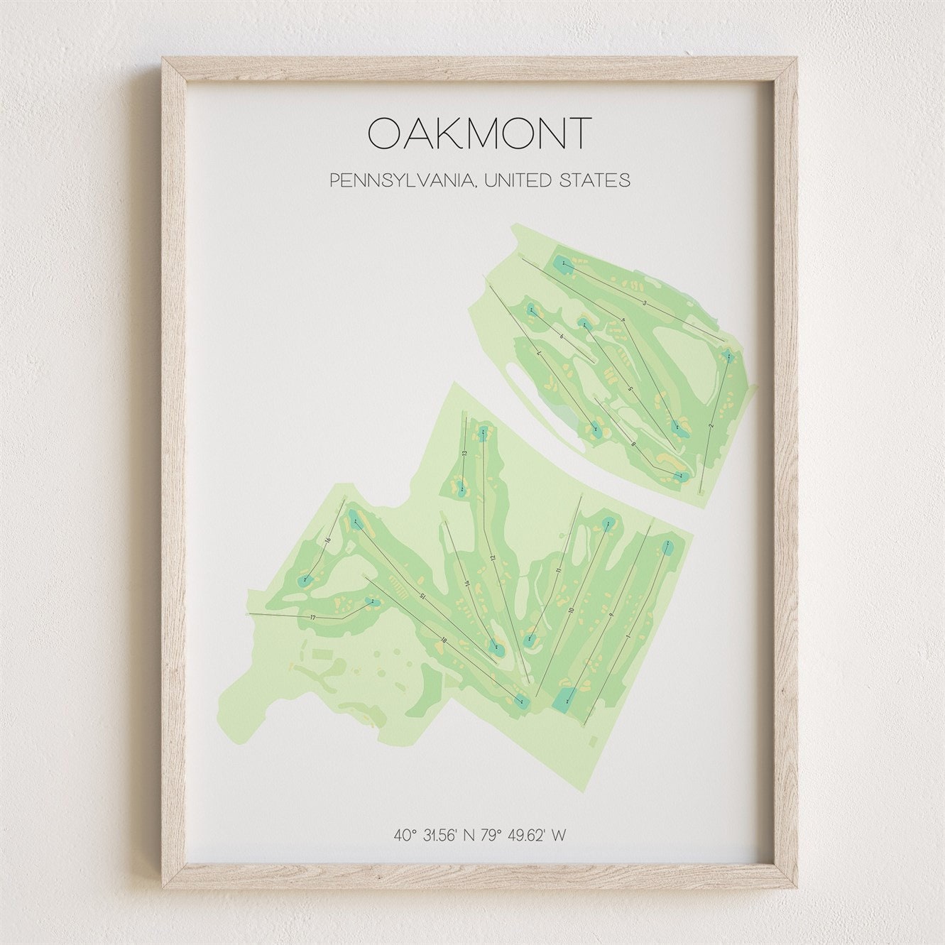Oakmont Golf Club Poster Oakmont Poster Golf Course Print UNFRAMED - Etsy