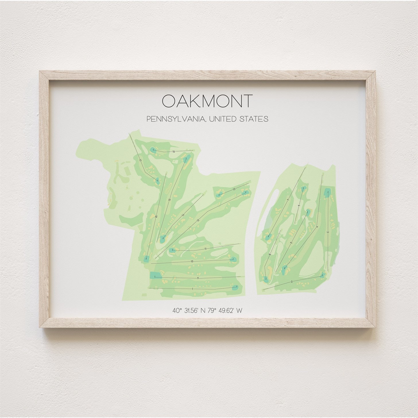 Oakmont Golf Club Poster Oakmont Poster Golf Course Print UNFRAMED - Etsy