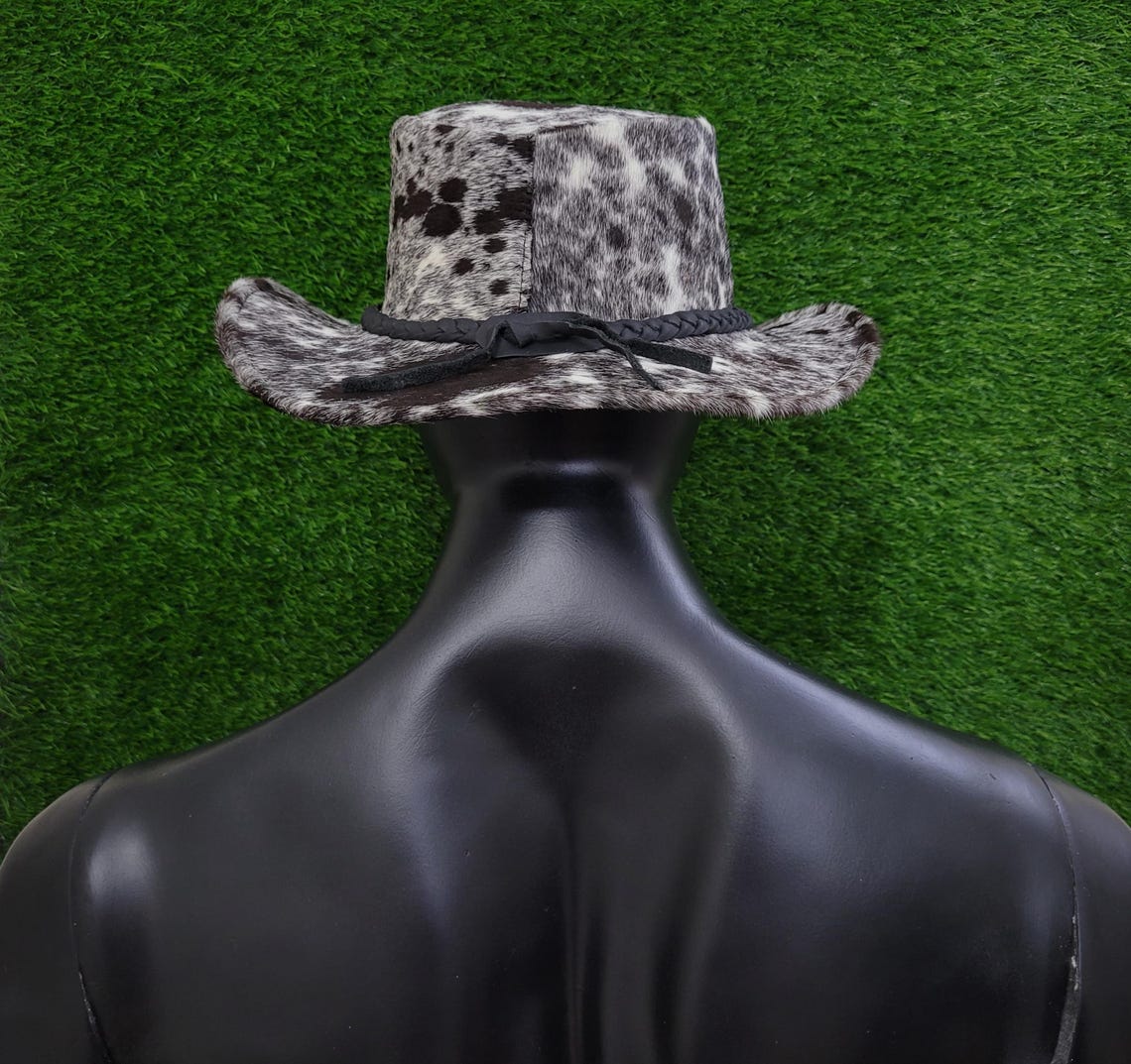 Real Cowhide Cowboy Hat - Genuine Leather Adjustable Strap, Unisex ...