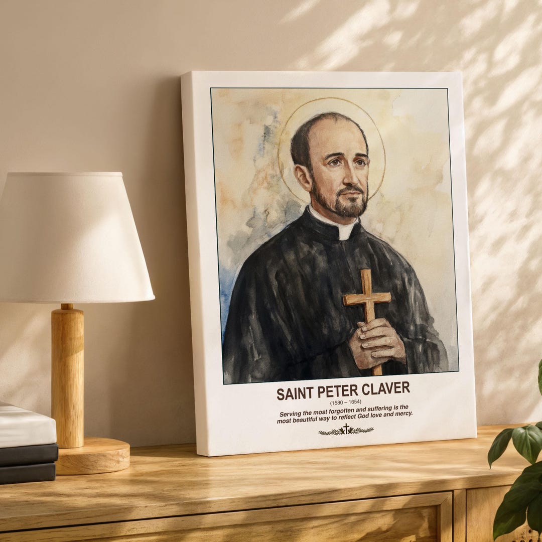 Saint Peter Claver Print | Catholic Saint Wall Art | Christian Priest ...
