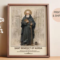 St. Benedict Canvas Wall Art: Catholic Patron Saint Gift - Etsy