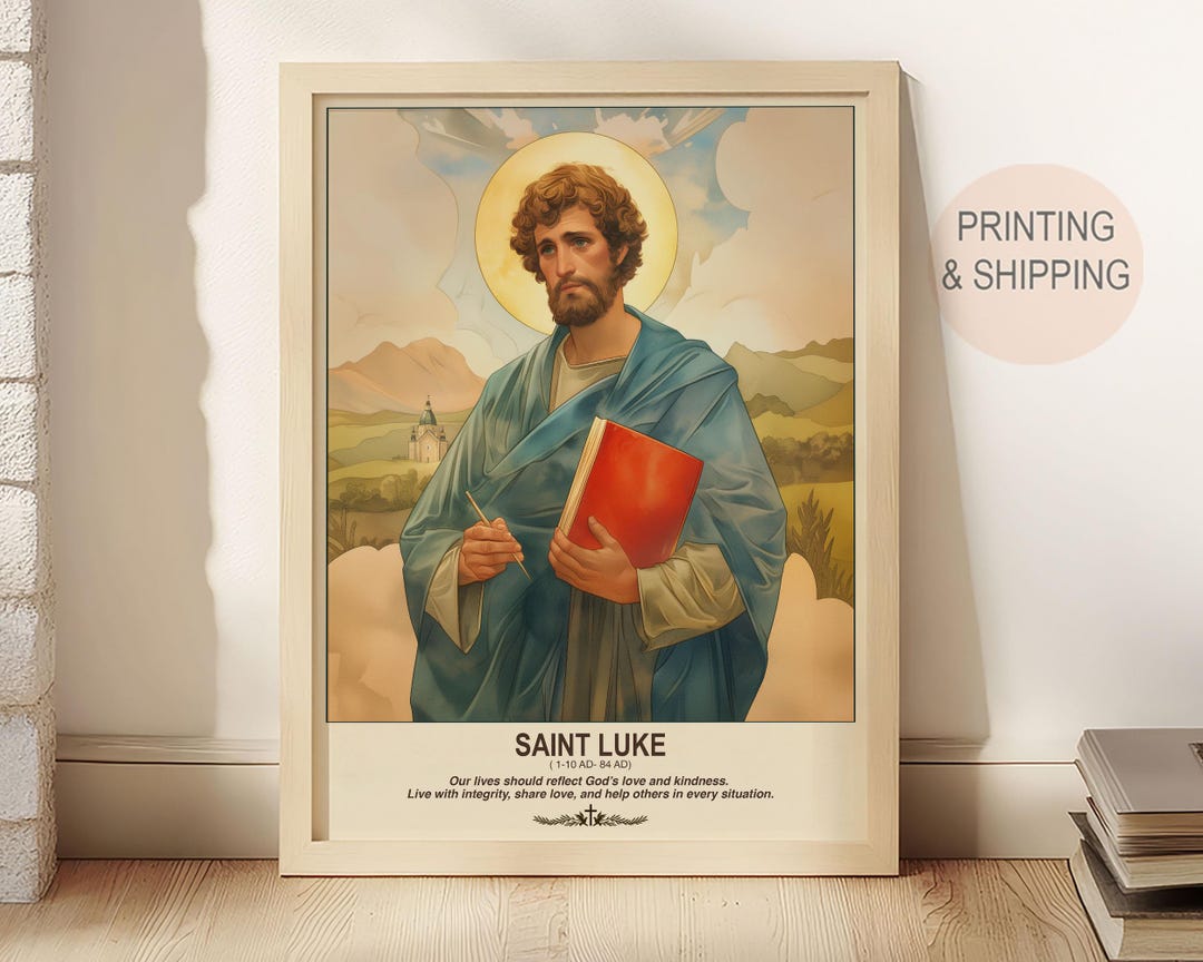 Saint Luke Portrait | Catholic Saint Wall Art | Religious Home Decor - Etsy