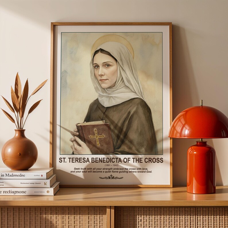 St Teresa Benedicta of the Cross Catholic Art Print | Watercolor Saint ...