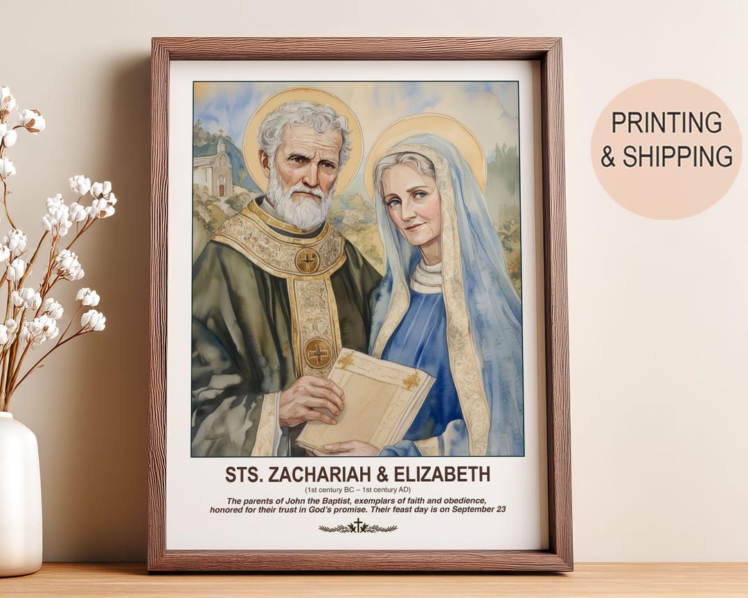 Saints Zachariah and Elizabeth Portrait | Parents of St. John the ...