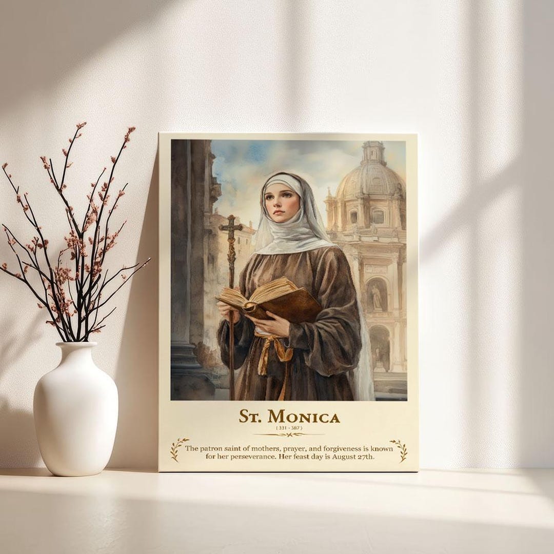 St. Monica of Hippo | Catholic Wall Art | Patron Saint of Mothers Gift ...