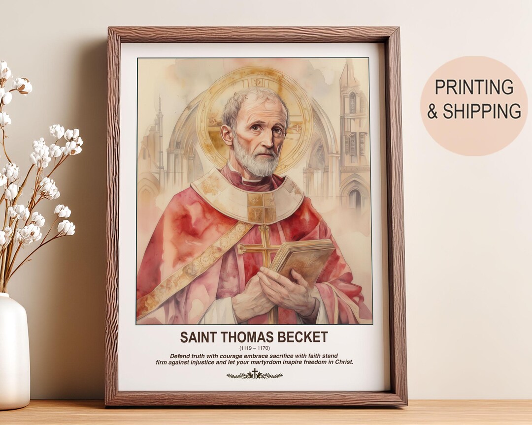 Religious Painting St. Thomas Becket | Archbishop of Canterbury ...