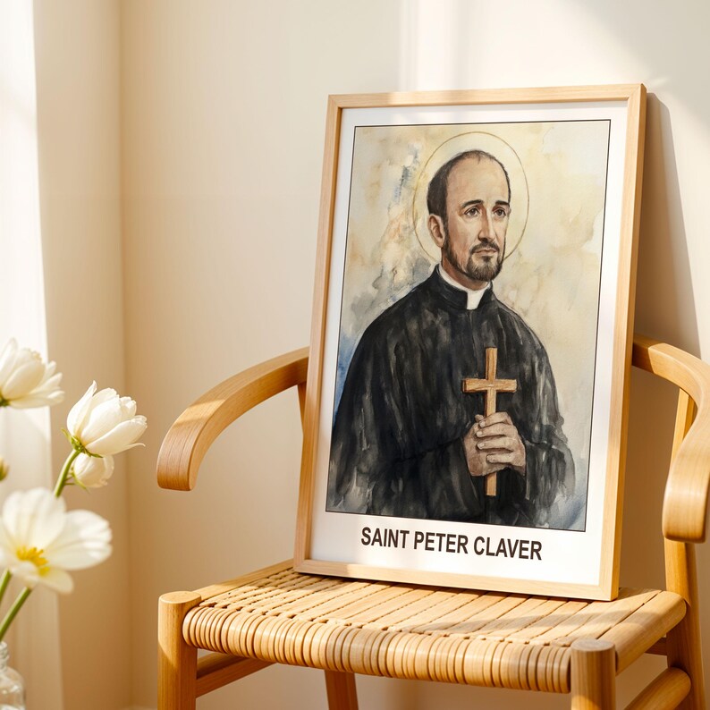 Saint Peter Claver Print | Catholic Saint Wall Art | Christian Priest ...