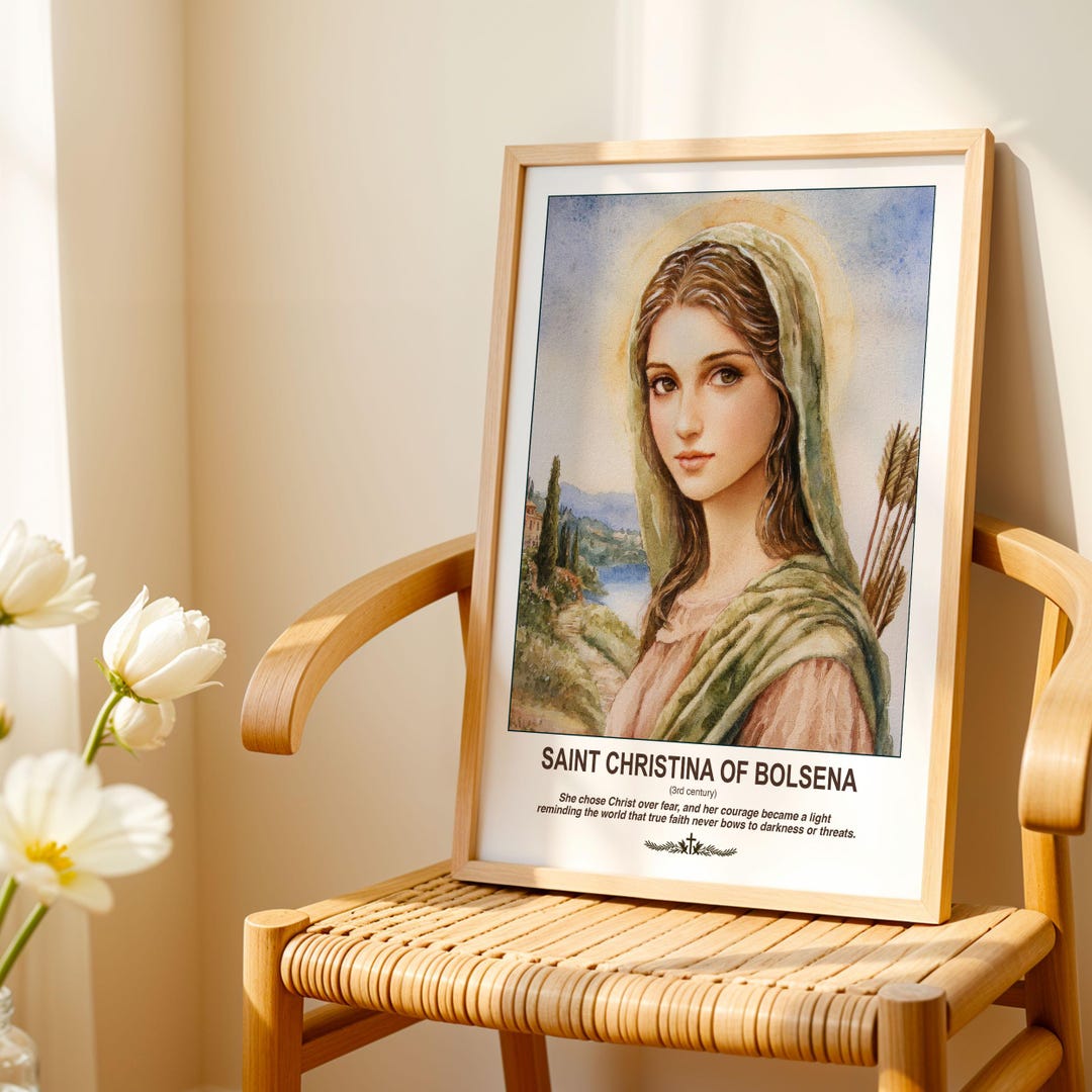 Saint Christina of Bolsena Print | Virgin Martyr | Christian Gift ...
