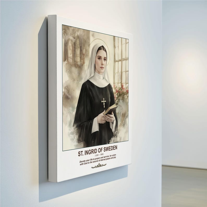 Saint Ingrid of Sweden Catholic Print | Inspirational Christian Wall ...
