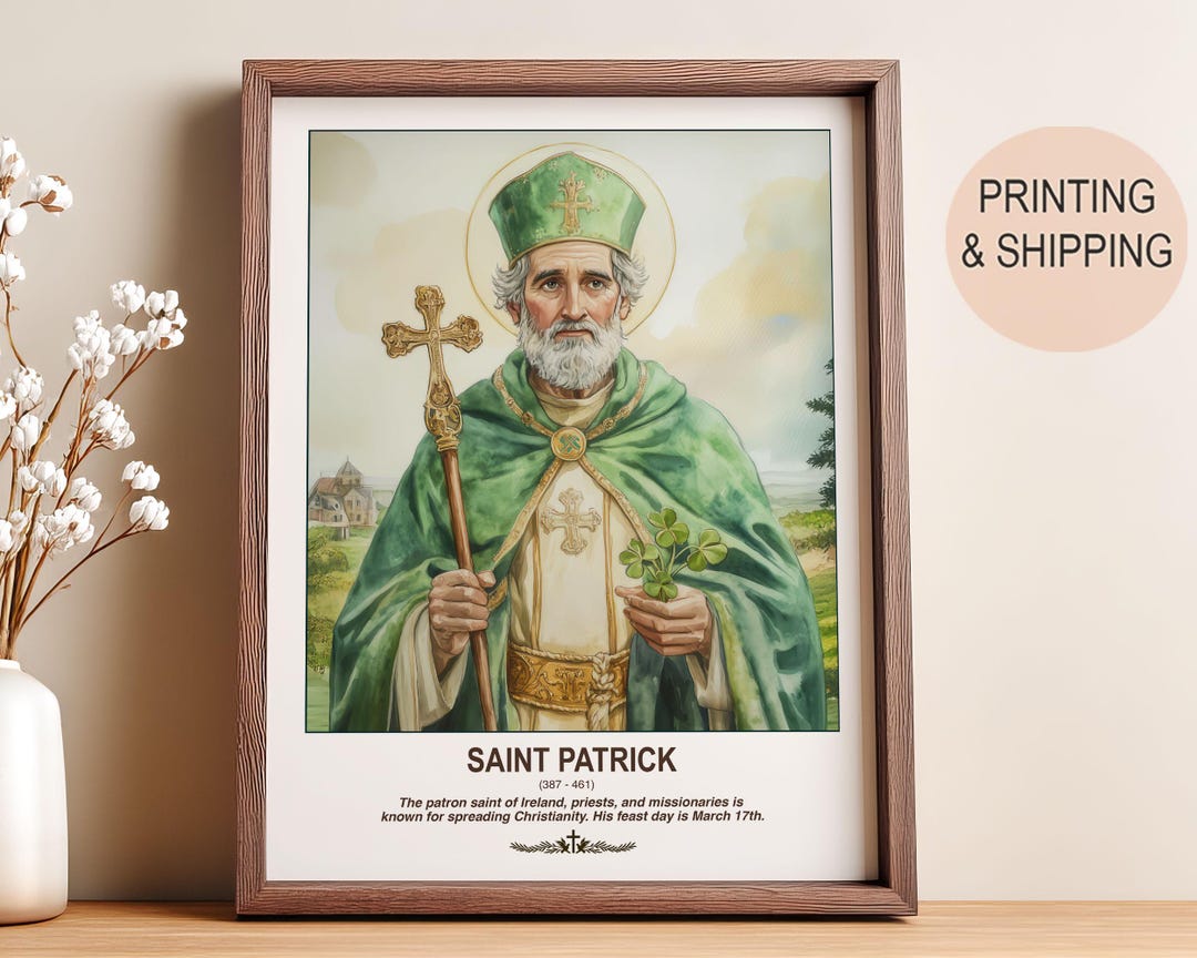 Saint Patrick Missionary Painting | Catholic Spiritual Wall Décor ...