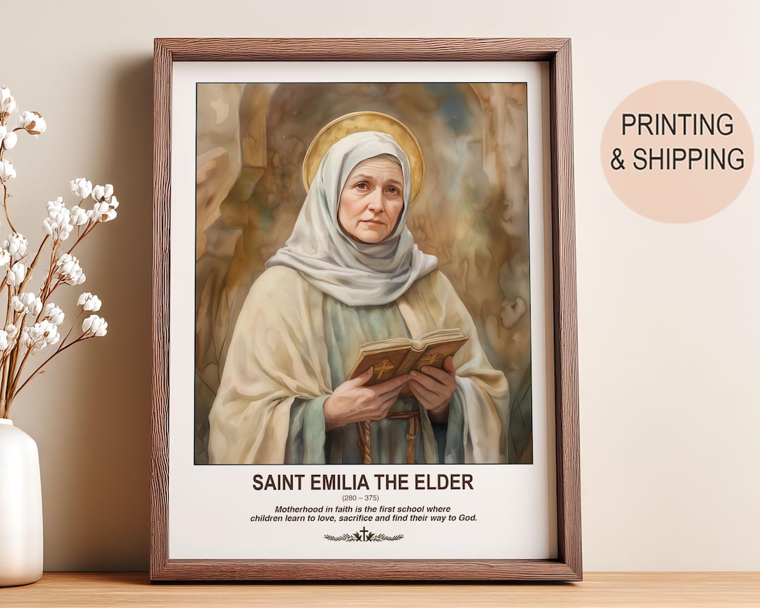 Faith-inspired Saint Emilia the Elder Portrait | Religious Artwork for ...